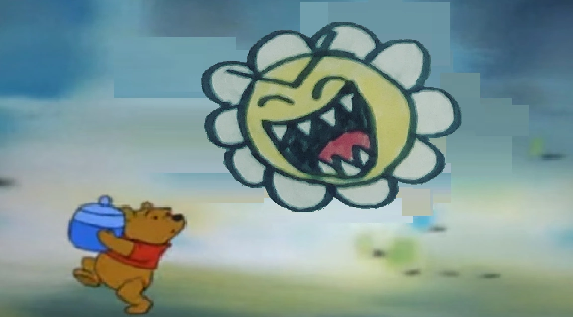 Pooh scared of Fooly Flower by Braixenofficial (DeviantArt stuff) | Fan ...