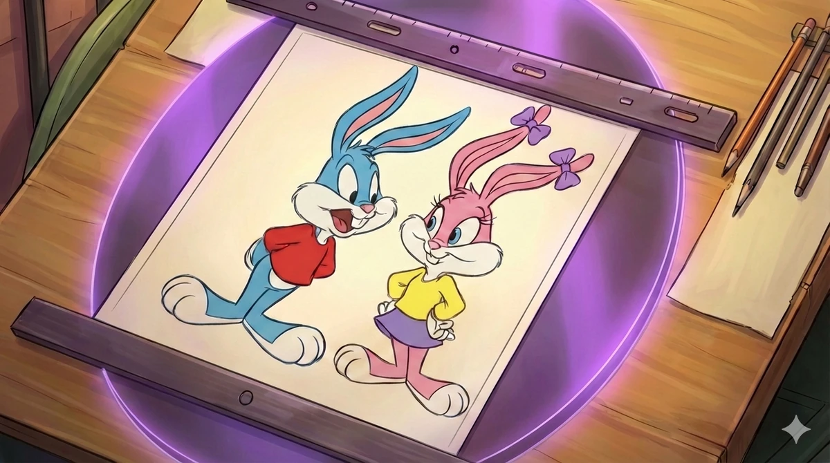 Buster Bunny and Babs Bunny in the sketch drawing (Gemini) | Fan art ...