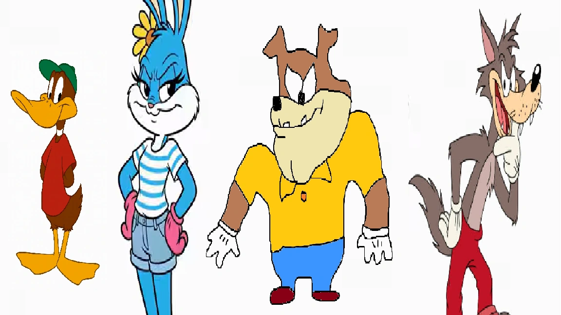 Jinxy the Rabbit, Quicky the Duck, Larry the Dog and Wolfy by ...