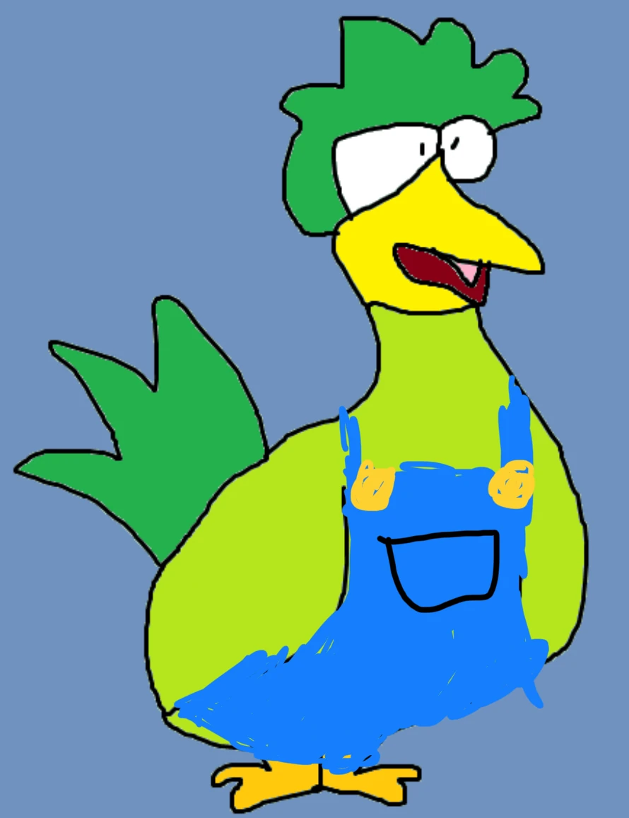 Clyde Bird (JonBrangwynne) Wears Overalls | Fan art Fun Wiki | Fandom