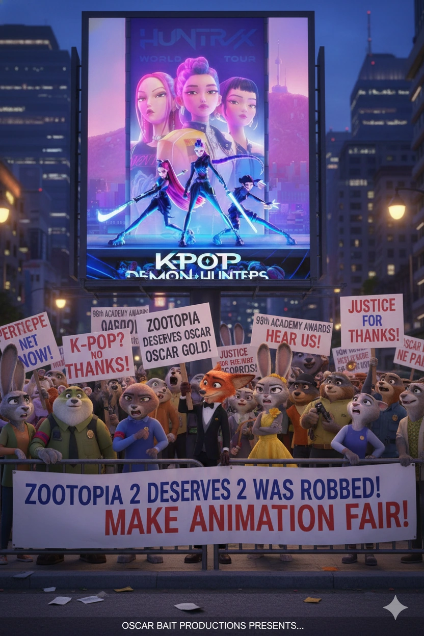 Zootopia 2 protesting at K-Pop Demon Hunters for 98th Academy Awards by ...