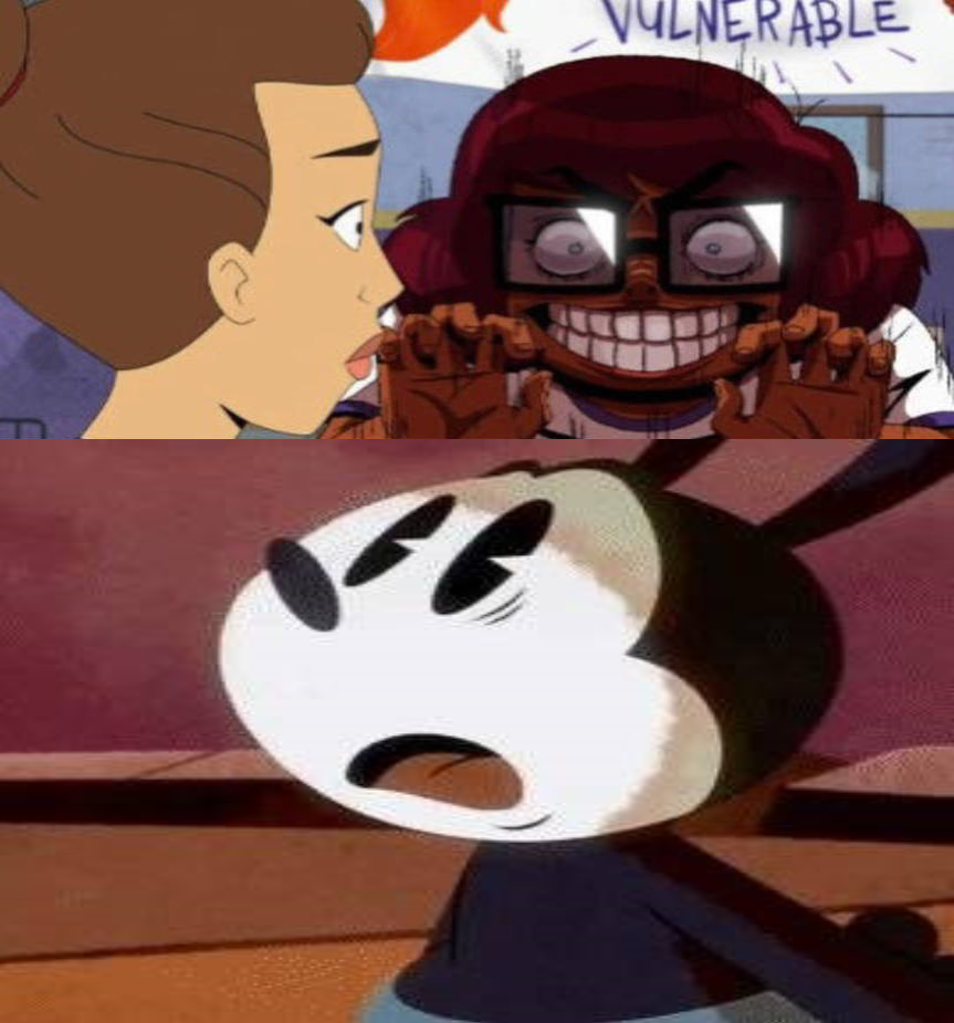 Oswald The Lucky Rabbit Is Scared Of Scary Velma By Maxiethefox2005