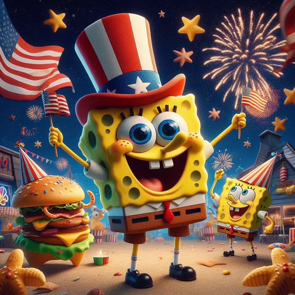 SpongeBob SquarePants celebrates the 4th of July (Bing AI stuff) | Fan ...