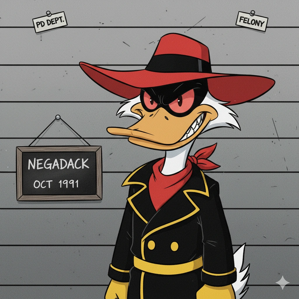 Negaduck (Darkwing Duck) on the mugshot (Gemini) | Fan art Fun Wiki ...