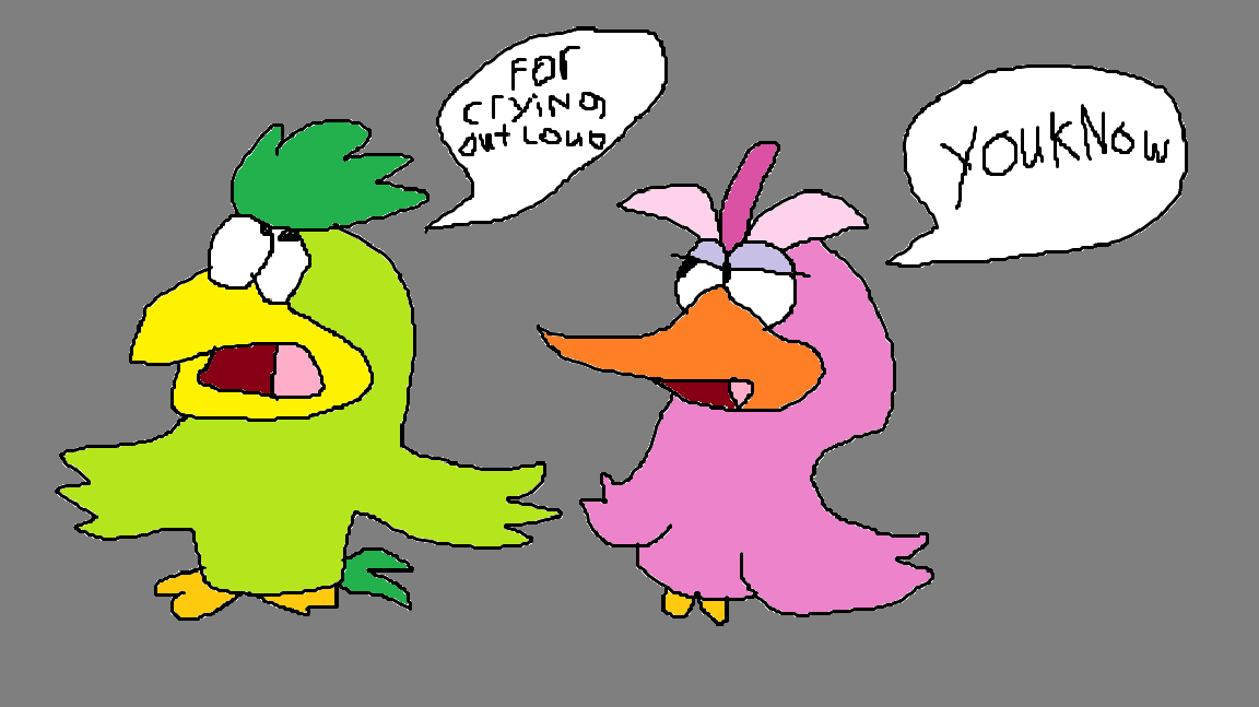 Quentin Tracy RT 1983 Modern UPA styled Clyde Bird and Shirley Bird ...