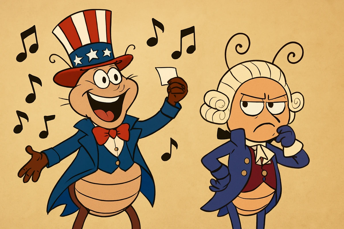 Uncle Sam Rube Roach singing Yankee Doodle Boy with George Washington ...