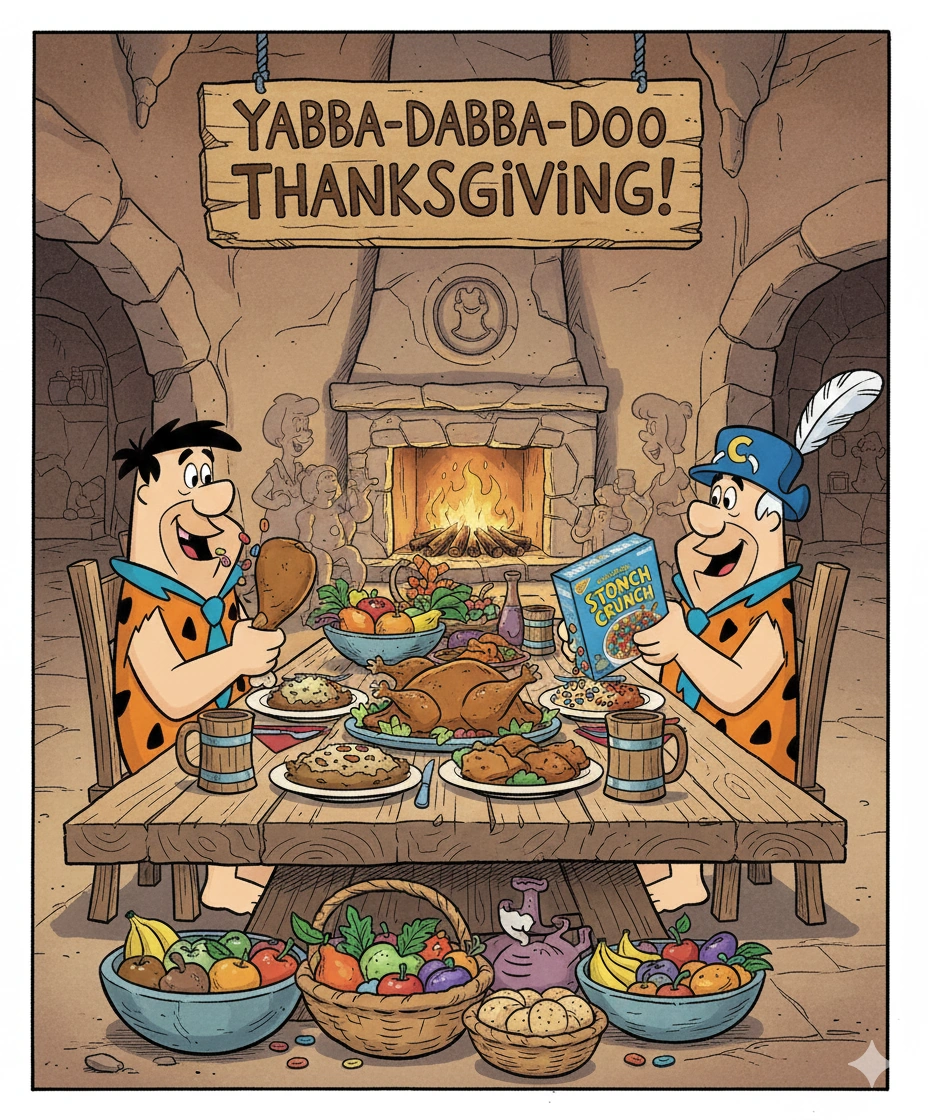 Fred Flintstone's Thanksgiving feast (Gemini) by MaxietheFox2005 ...