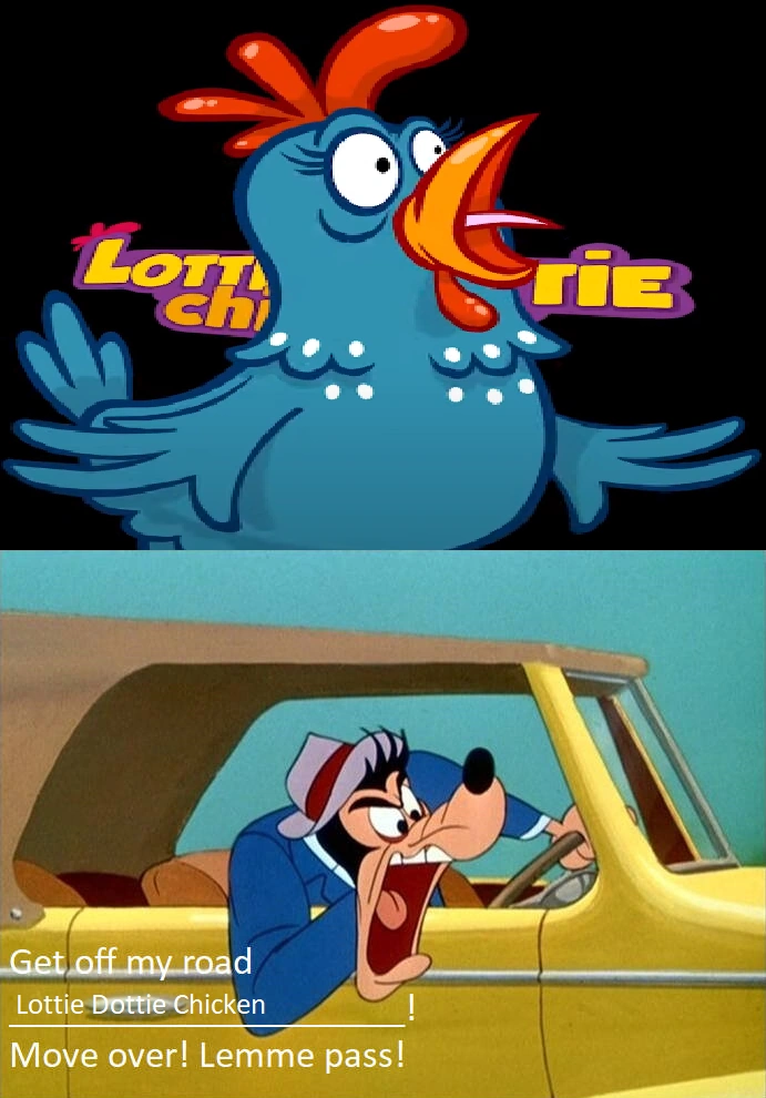 Goofy shouts at Lottie Dottie Chicken (DeviantArt stuff) | Fan art Fun ...