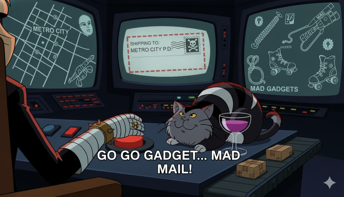 Dr. Claw and Mad Cat mails MAD Gadgets to Metro City (AI stuff) | Fan ...