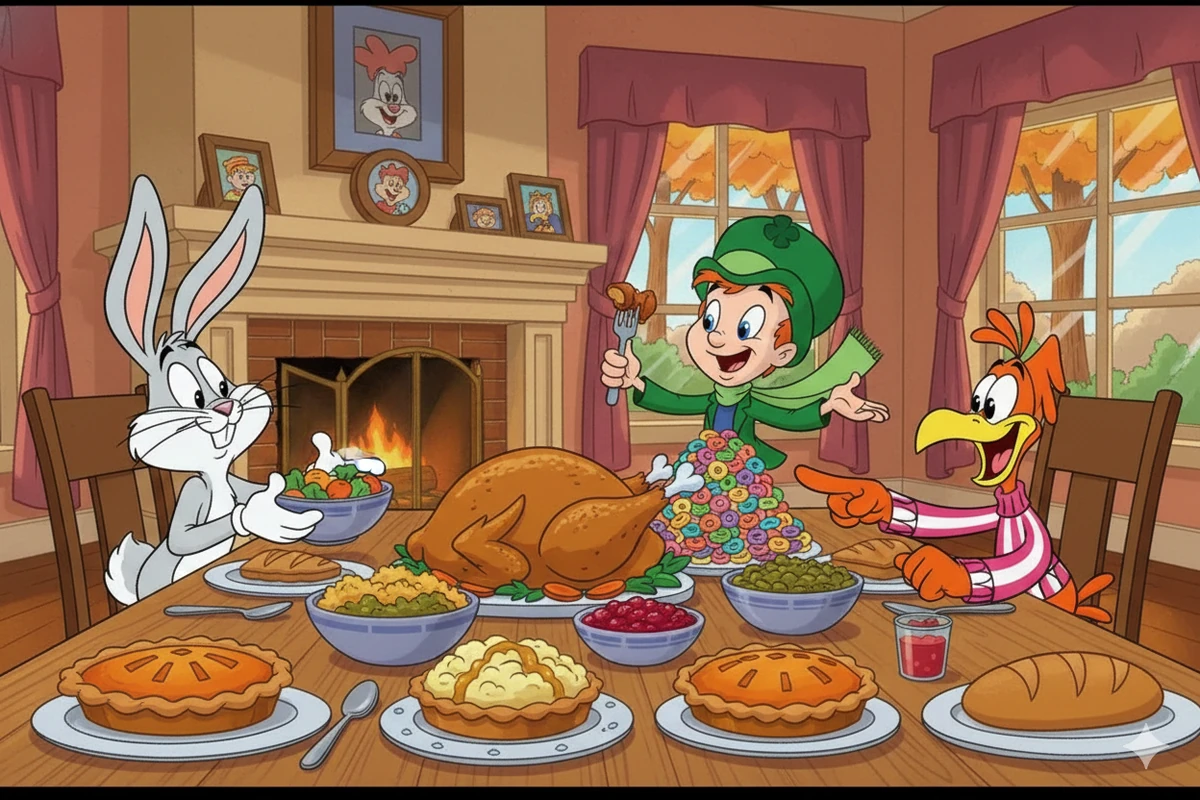 Lucky the Leprechaun, Sonny the Cuckoo Bird and The Trix Rabbit's Thanksgiving feast (Gemini) by ...