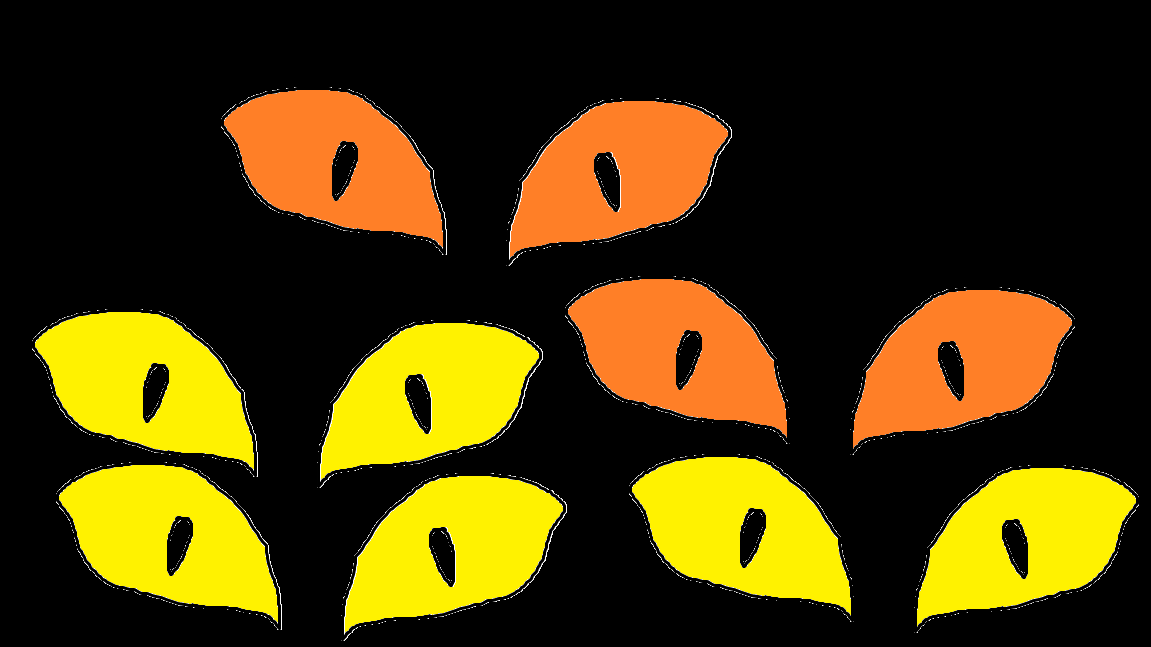 Huge yellow eyes in the dark (Cartoon jungle version) | Fan art Fun ...