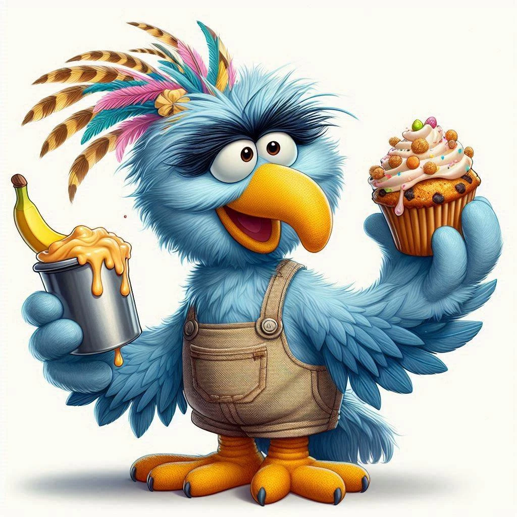 The Same Photo While I Eat Muffins and Jelly with a Banana Mel Bird ...