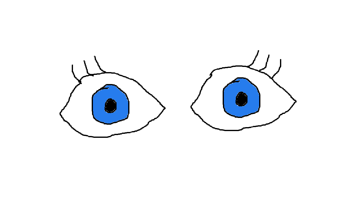 Retro modern cartoon styled pair of big blue eyes (Retro modern ...