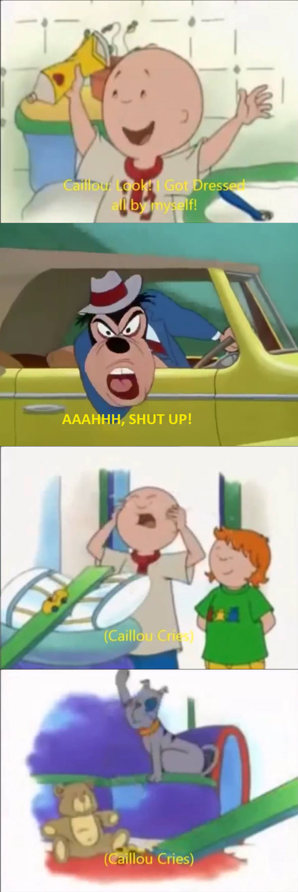 Goofy Tells Caillou To Shut Up By Maxiethefox2005 Deviantart Stuff