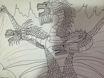 coloring pages of king ghidorah