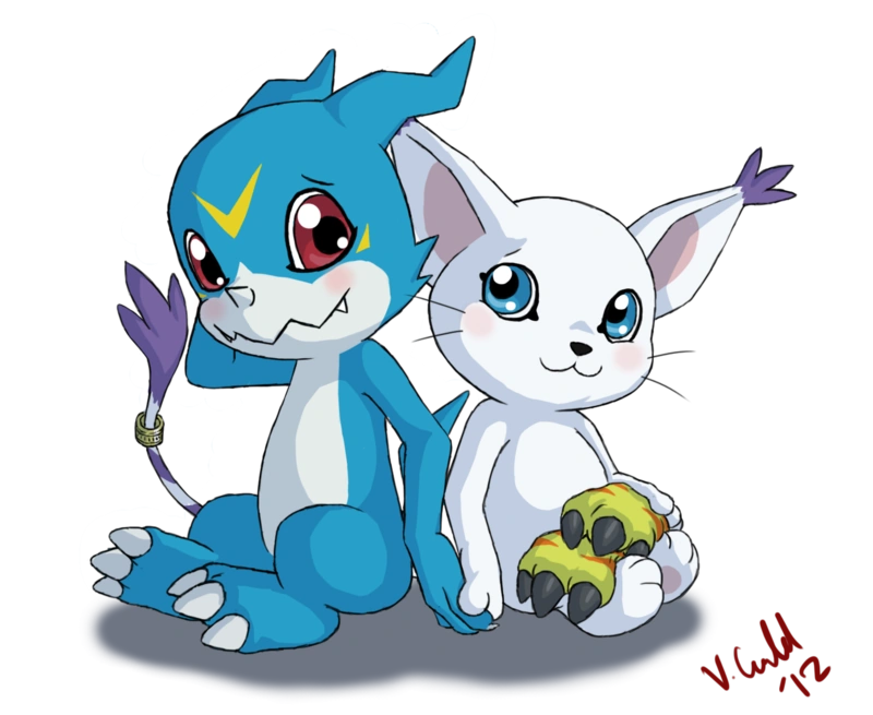 Digimon Veemon And Gatomon