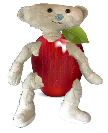 Apple bear number 3 with the apples eating beans dancing maraca with ...