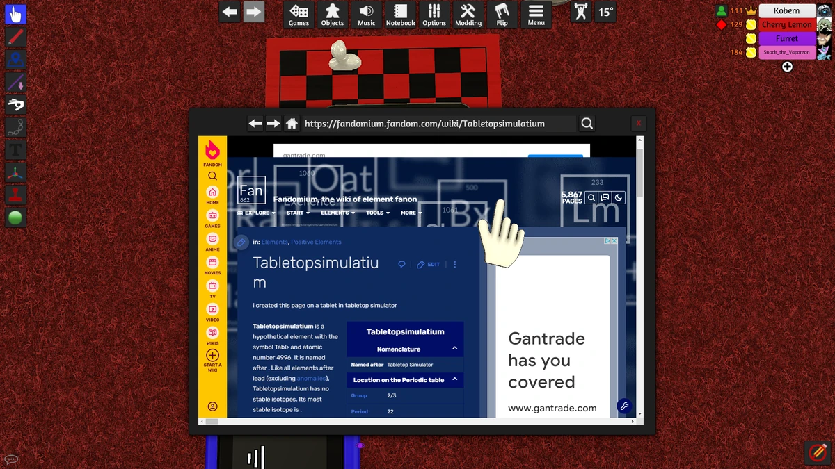 Tabletopsimulatium | Fandomium, Fan-Made Elements Wiki | Fandom