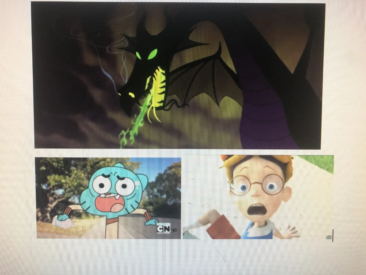 Lewis Robinson and Gumball Watterson Scared of Dragon Maleficent | Fan ...