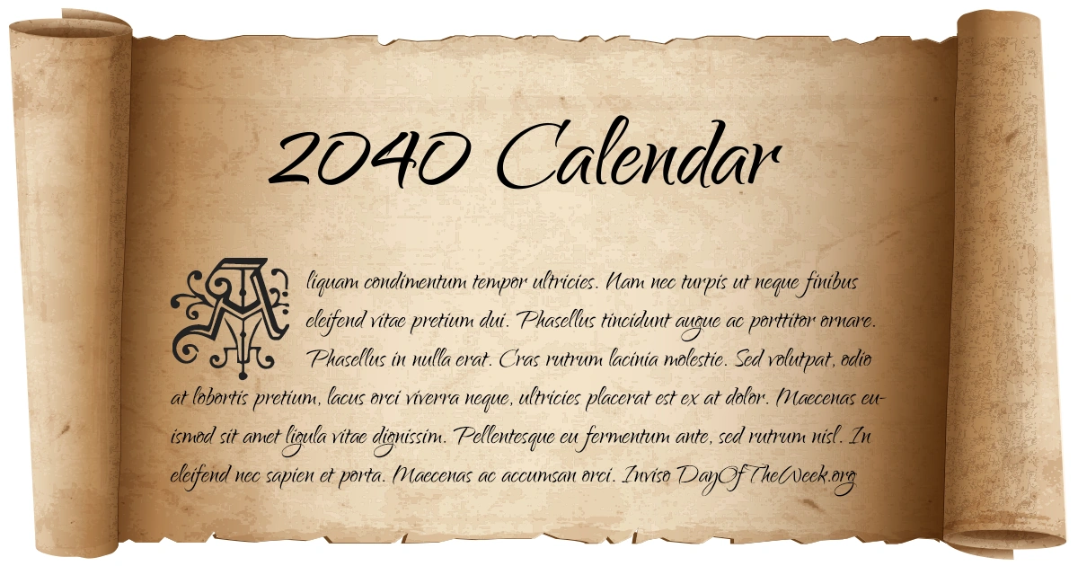 2040 Calendar | Fanon Familypedia Wiki | Fandom