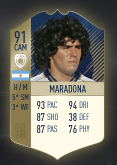 Maradona Card FIFA 18 (91) | Fútbol Fanon Wiki | Fandom