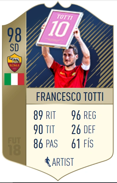 Francesco Totti Card FIFA 18 (Ícono) (98) | Fútbol Fanon Wiki | Fandom