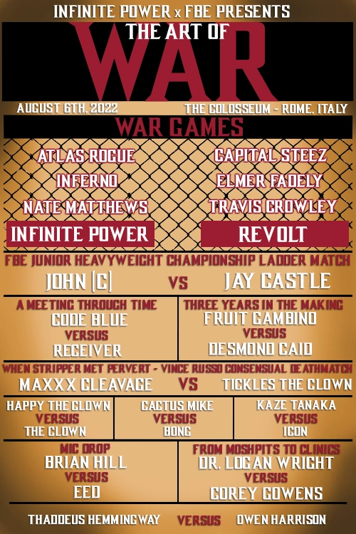 Infinite POWER x FBE Presents: The Art of War | Fantasy Booking Elite ...