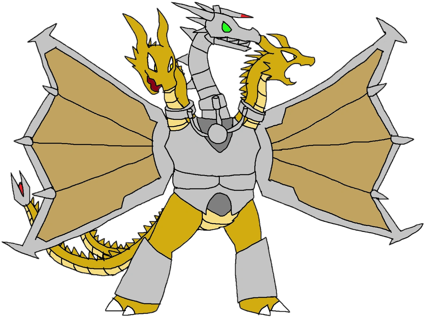 Mecha King Ghidorah Drawing