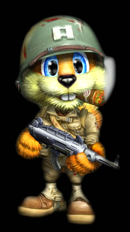 Military Squirrel Cartoon