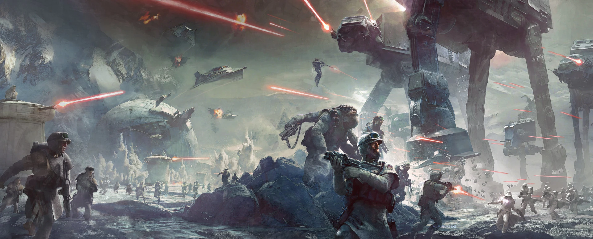 Battle Of Hoth Painting