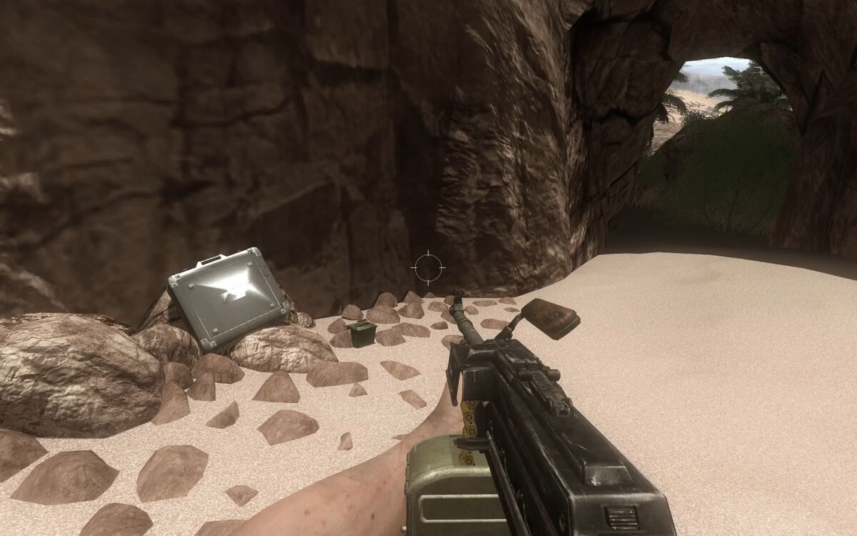 Найти ящик Карбани Сингха в оазисе в юго восточной пустыне Far Cry