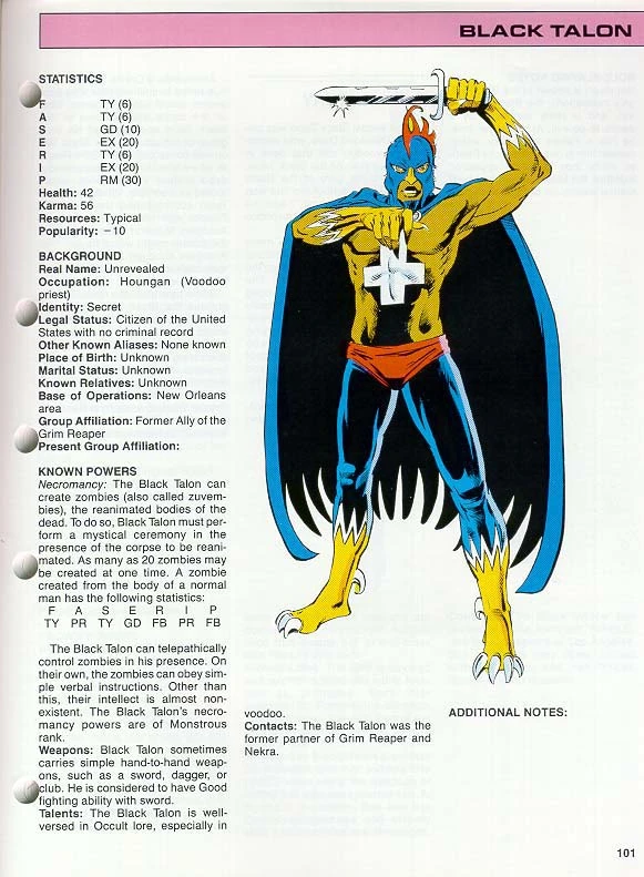 Black Talon | FASERIP Wiki | Fandom