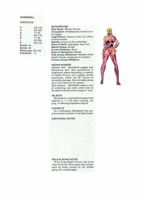 Bombshell | FASERIP Wiki | Fandom