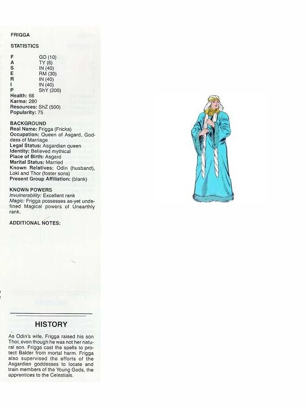 Frigga | FASERIP Wiki | Fandom