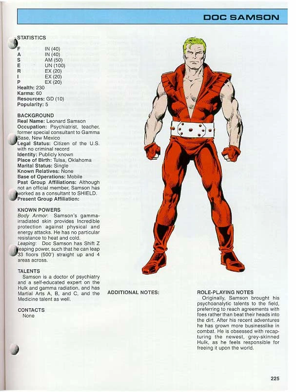 Doc Samson | FASERIP Wiki | Fandom