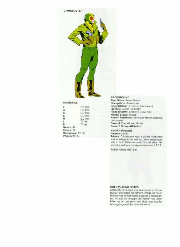 Crimebuster | FASERIP Wiki | Fandom