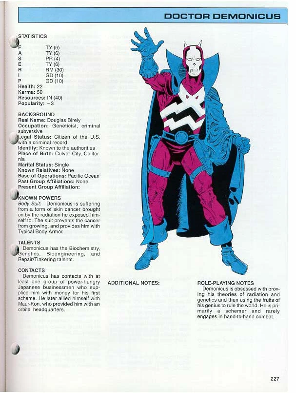 Doctor Demonicus | FASERIP Wiki | Fandom