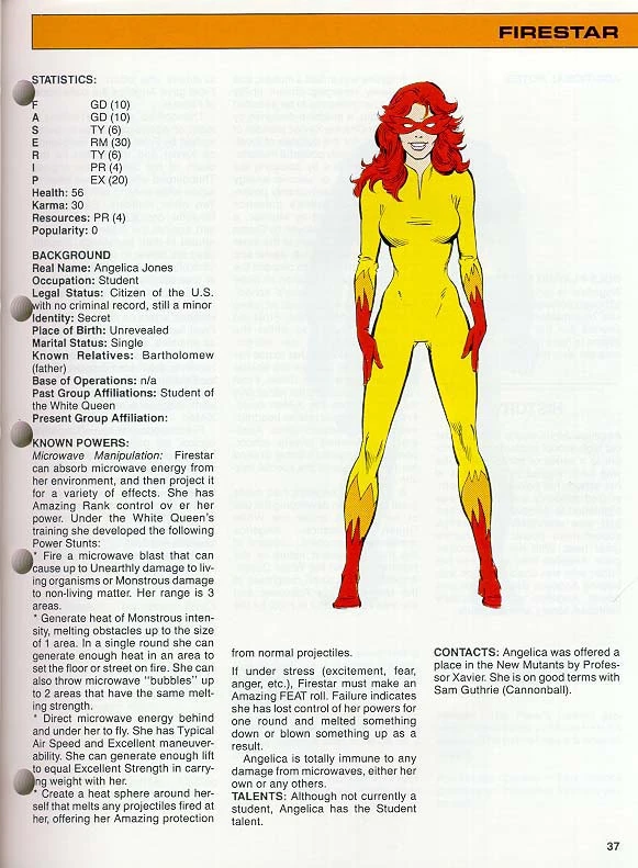 Firestar | FASERIP Wiki | Fandom