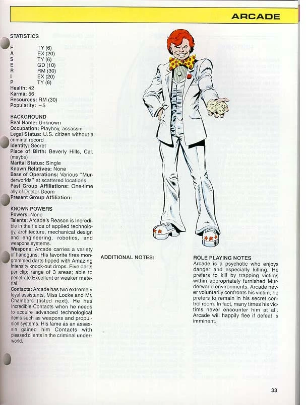 Arcade | FASERIP Wiki | Fandom