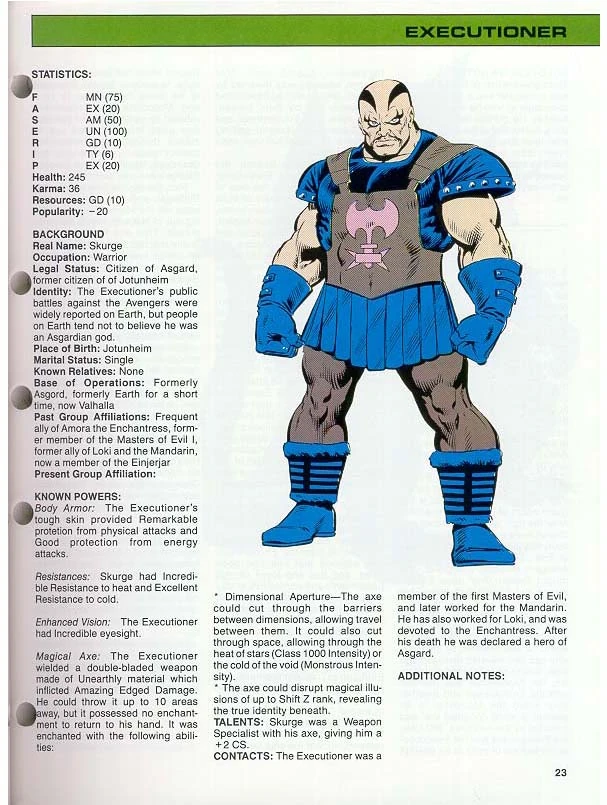 Executioner | FASERIP Wiki | Fandom