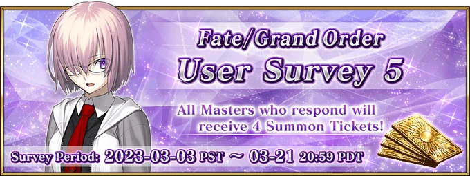Fate/Grand Order User Survey 5 (US) | Fate/Grand Order Wiki | Fandom