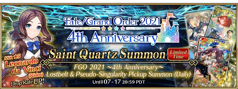 FGO Festival 2021 ~4th Anniversary~ (US)/Summoning Campaign | Fate ...