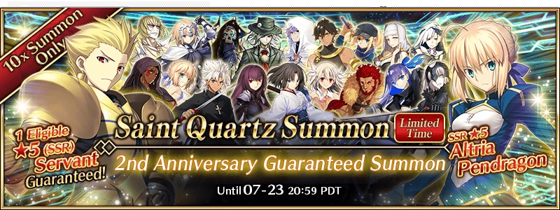 FGO Festival 2019 ~2nd Anniversary~ (US)/Lucky Bag Summon | Fate/Grand ...