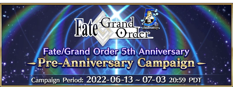 FGO 5th Anniversary Pre-Anniversary Campaign (US) | Fate/Grand Order ...