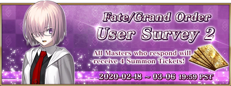 Fate/Grand Order User Survey 2 (US) | Fate/Grand Order Wiki | Fandom