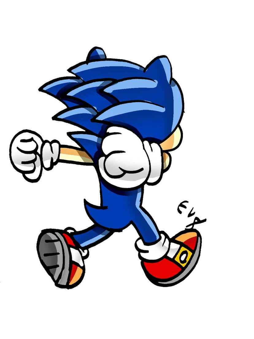 My drawing of Sonic running away | Fandom