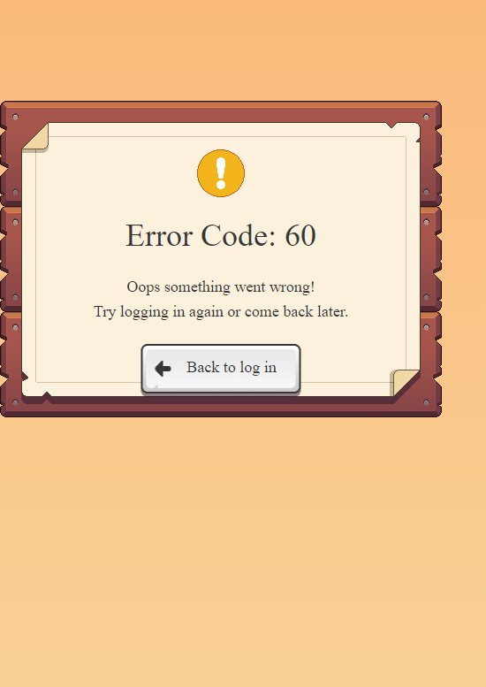 Oh No I Keep Getting Error Code 60 I Think Its Because Winterfest