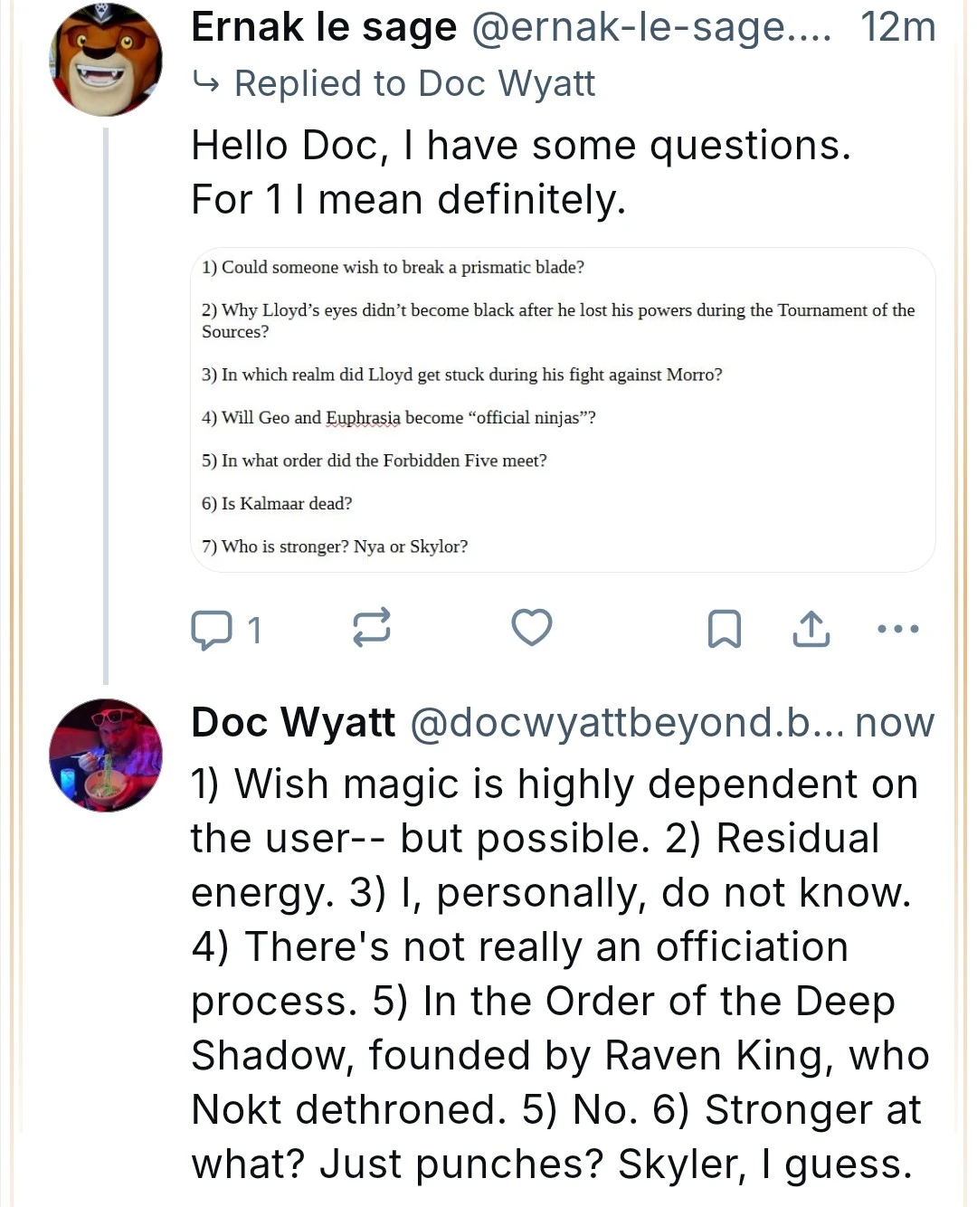 New answers | Fandom
