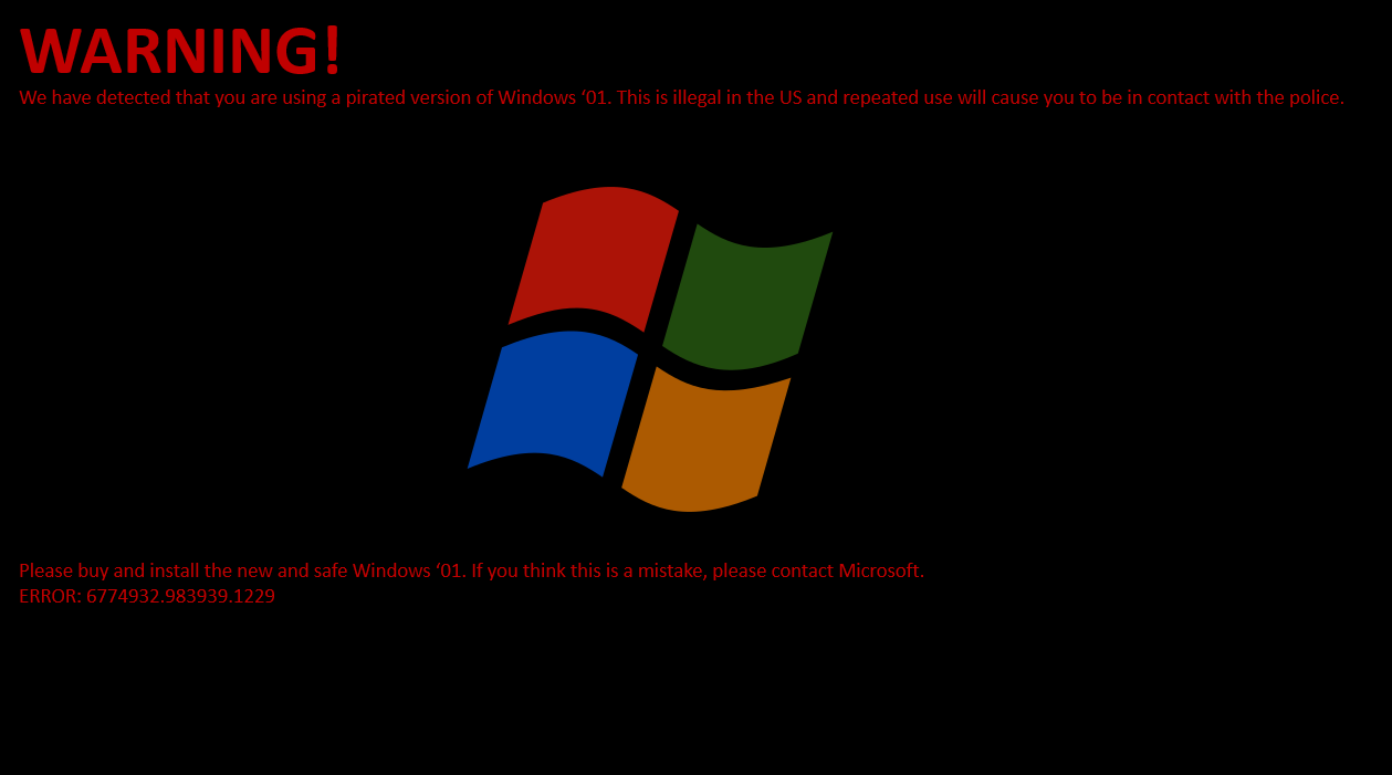 Windows '01 Piracy Screen | Fandom