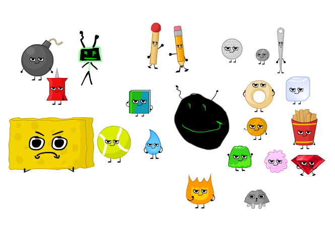 finally, i actually made BFDIA (assets.fla) characters as vee faces ...